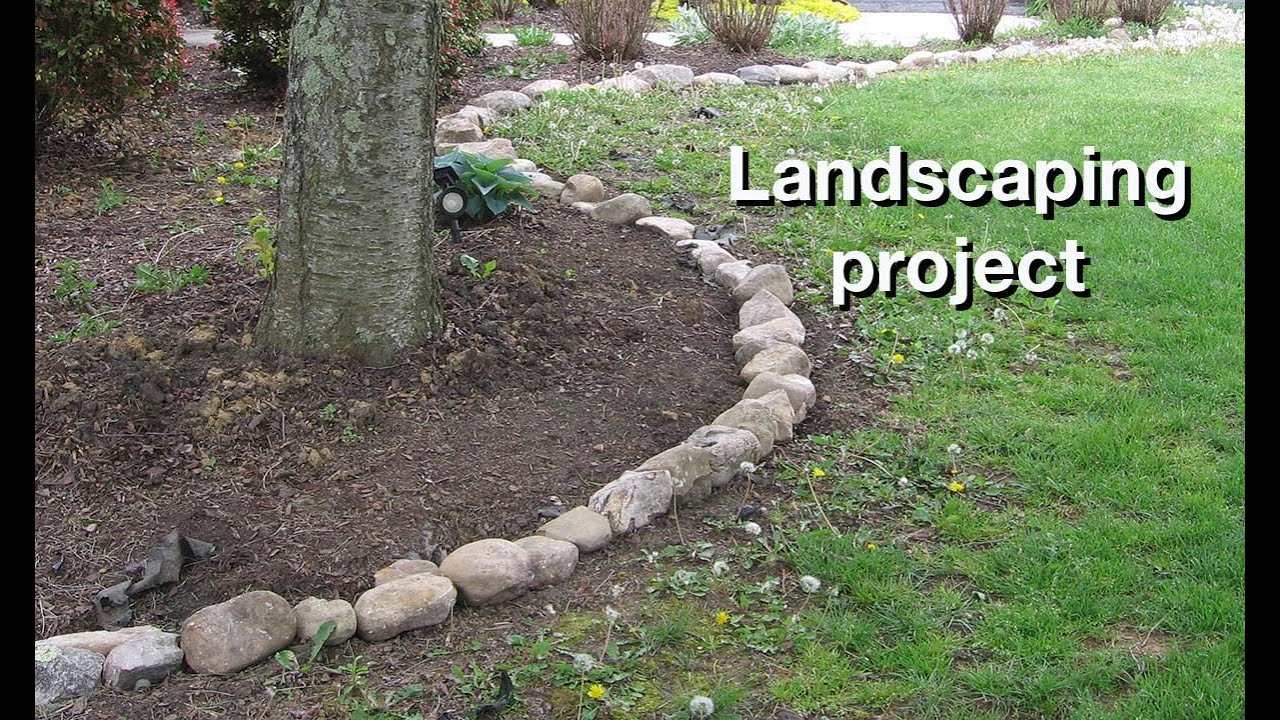 Landscaping with stone - YouTube