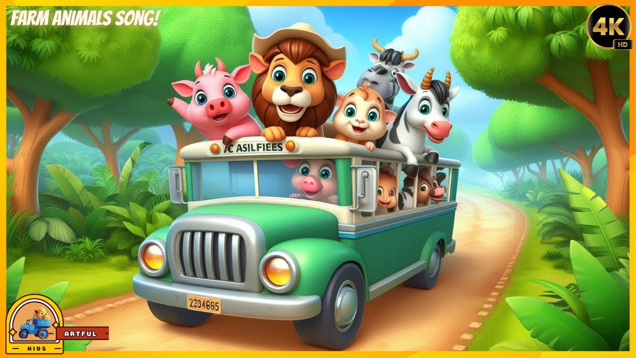 Farm Animals Bus Ride Song For Kids | Artful Animations - YouTube