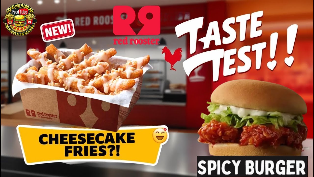 Trying Red Rooster's New Cheesecake Fries & Spicy Burger | Food with ...