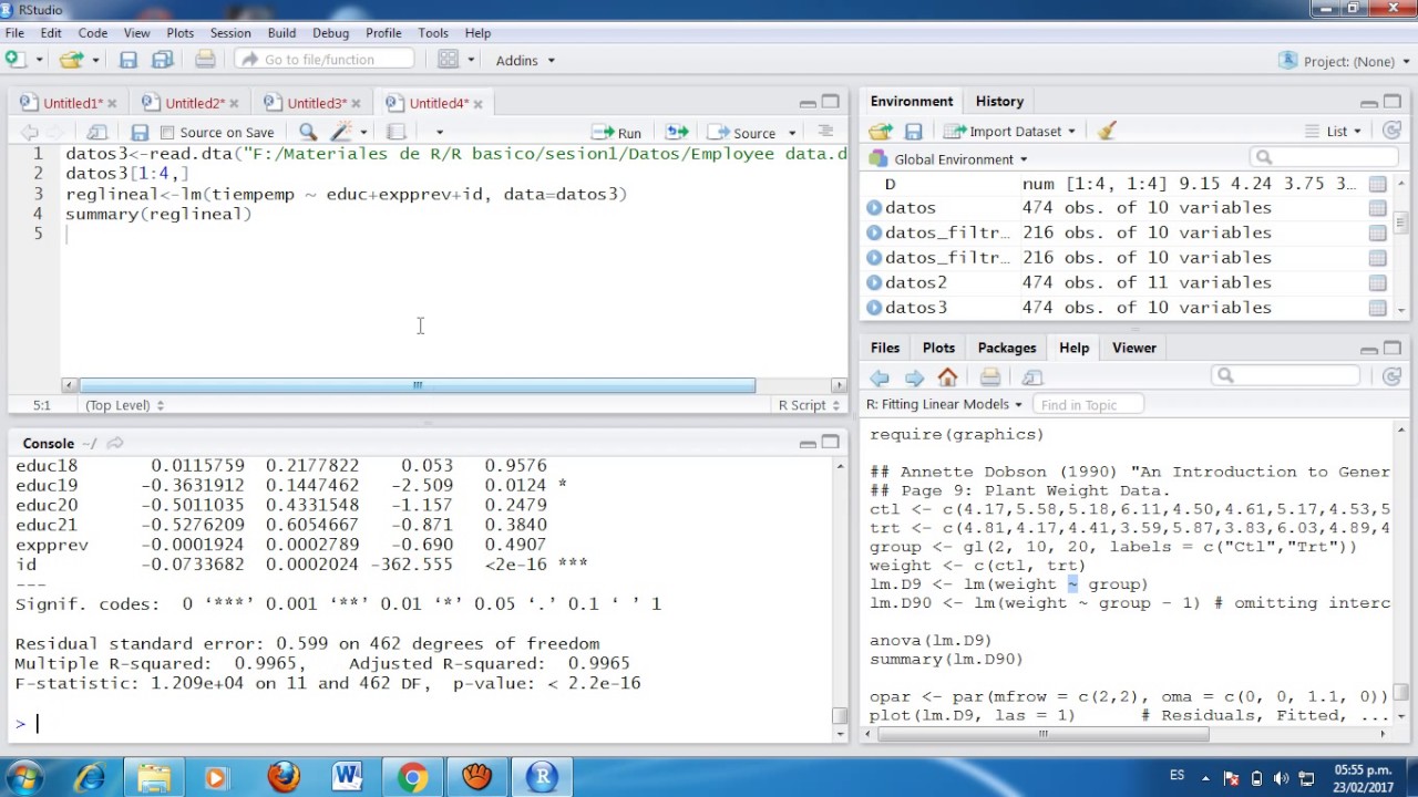 Tesis & Econometría: Regresión lineal en el programa R o R Studio - YouTube