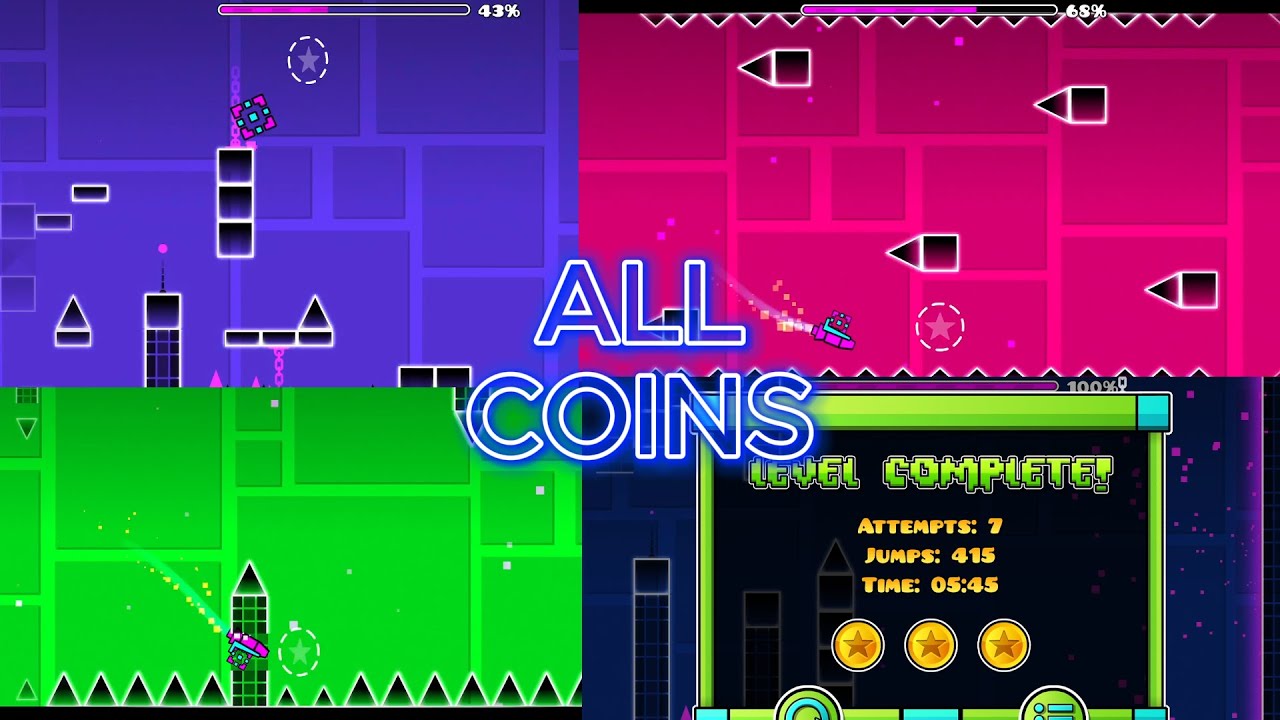 Geometry Dash jumper all coins - YouTube