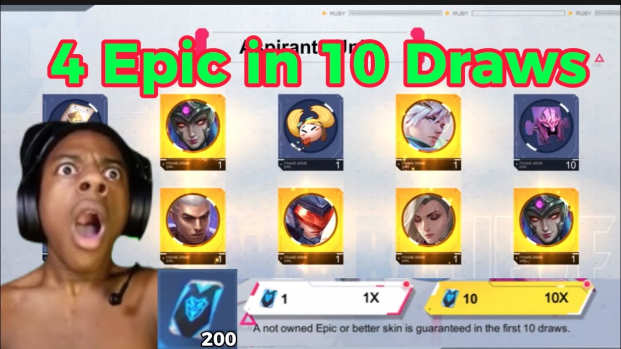 Aspirants event give 4 epic skins in 10 draws Angela skin and Ruby skin ...