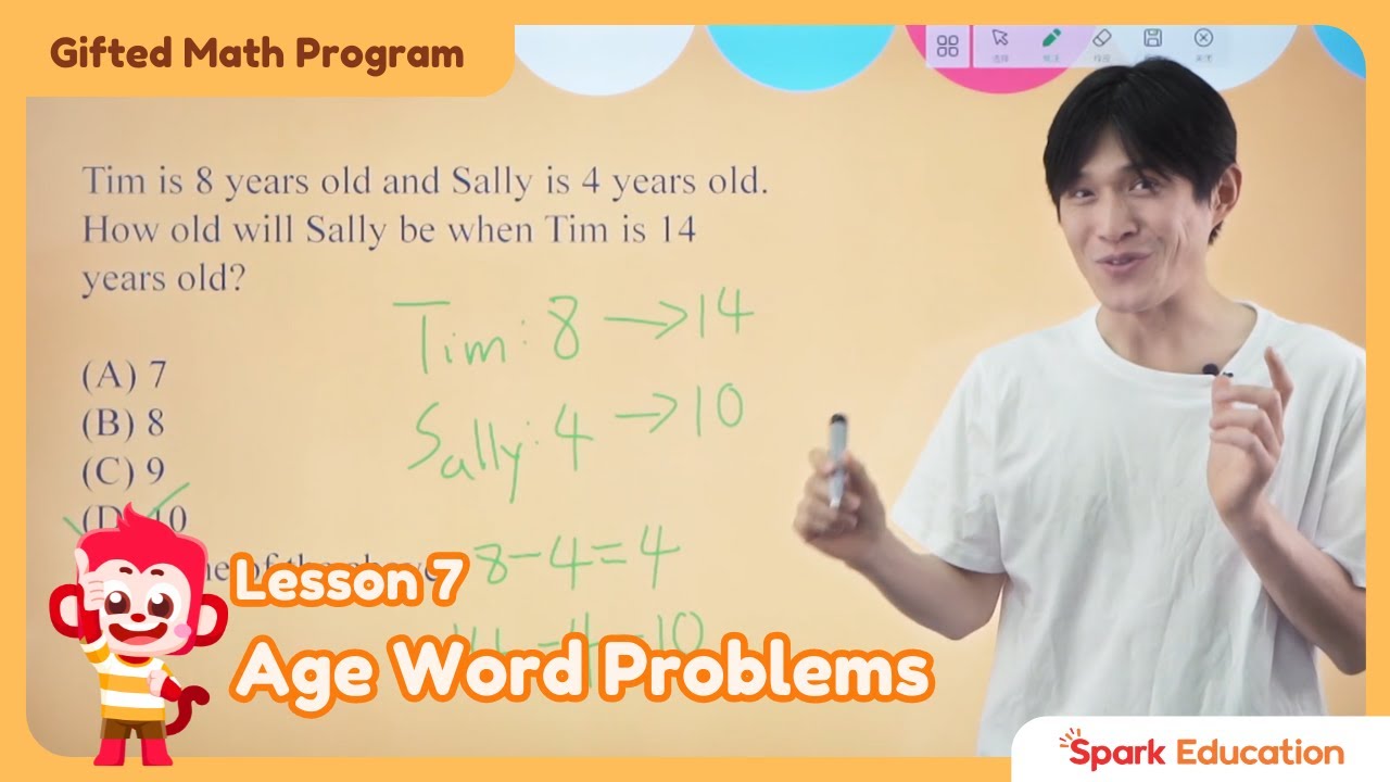 Spark Math | Age Word Problems | Gifted | Singapore GEP HAL | IMO SASMO ...