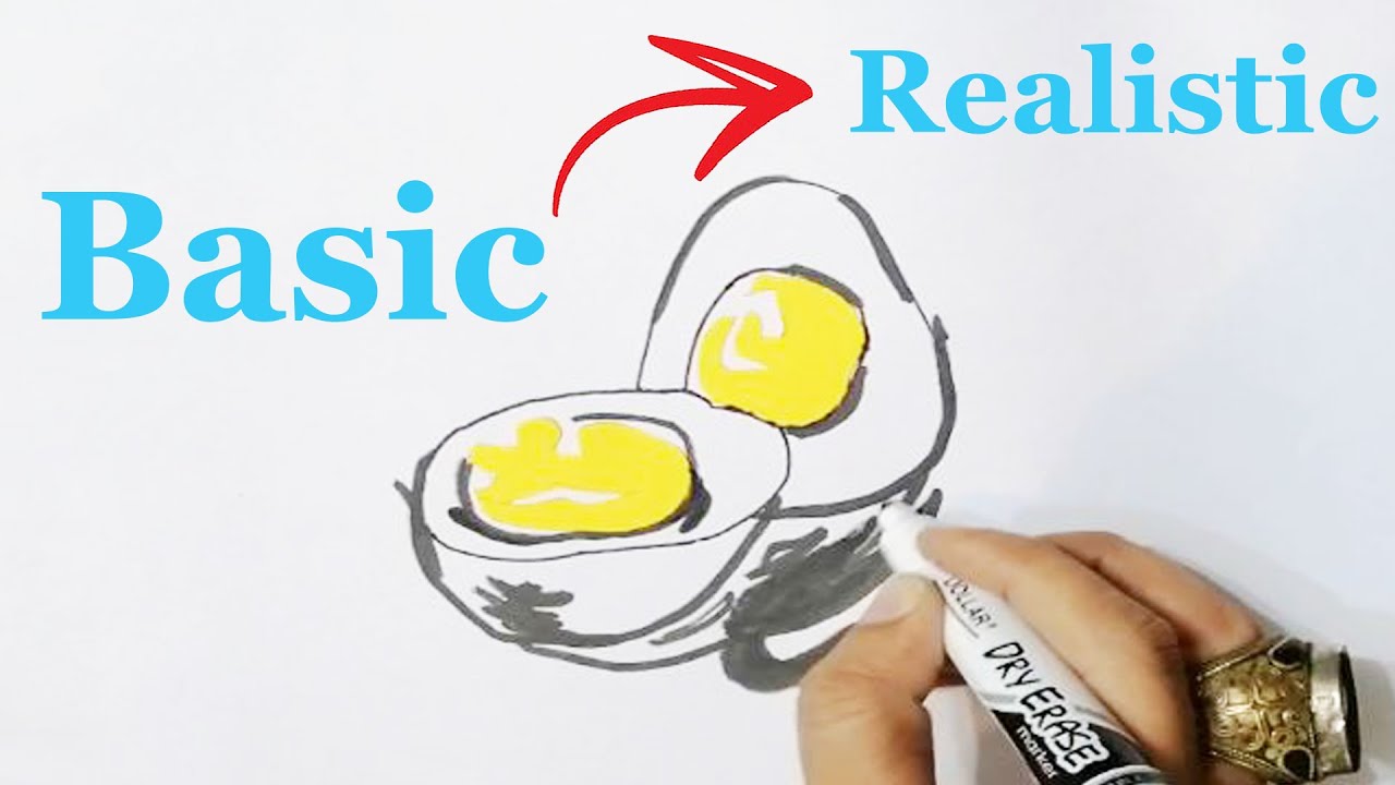 Drawing a Boiled Egg Step by Step l How to Draw a Boiled Egg - YouTube