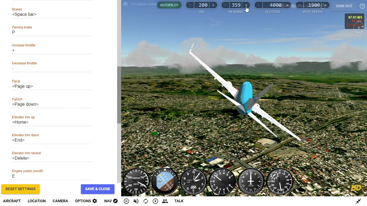 Quick tutorial on How to fly nicely on GeoFS using your keyboard ...