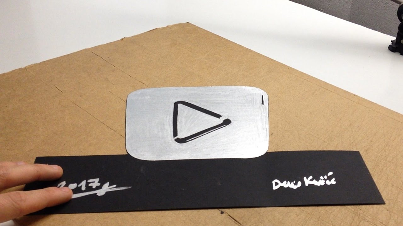 3D Silver Play Button HOW TO DRAW ( Speed Drawing ) - YouTube