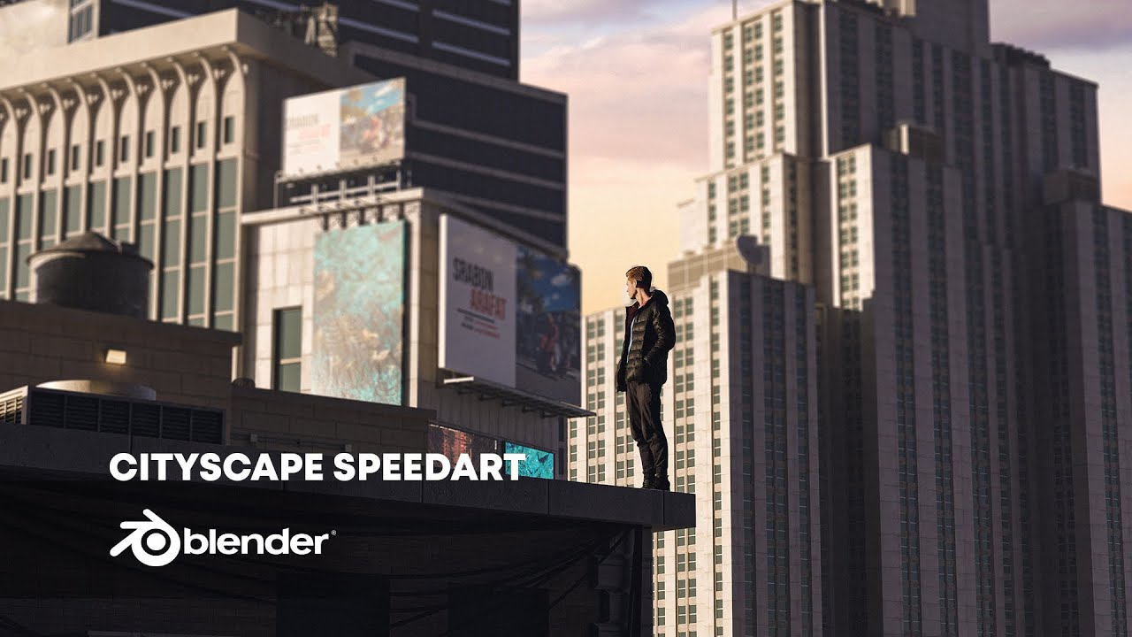 Creating Cityscape Surreal Art Using Blender | Speed Art Timelapse - YouTube