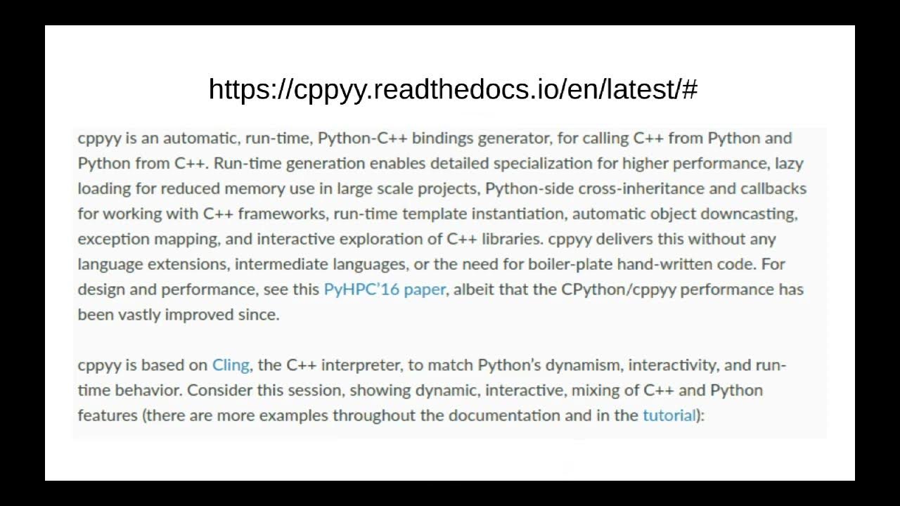 CPPYY presentation: - YouTube
