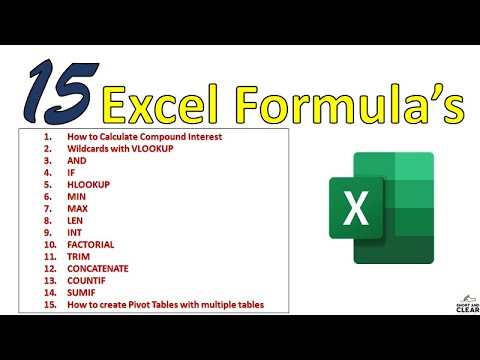 15 Excel Formulas | Learn Ms-Excel Shortcuts and Formulas - YouTube
