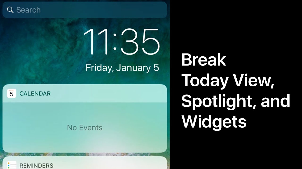 [Unresolved] Break Today View, Spotlight, and Widgets - YouTube