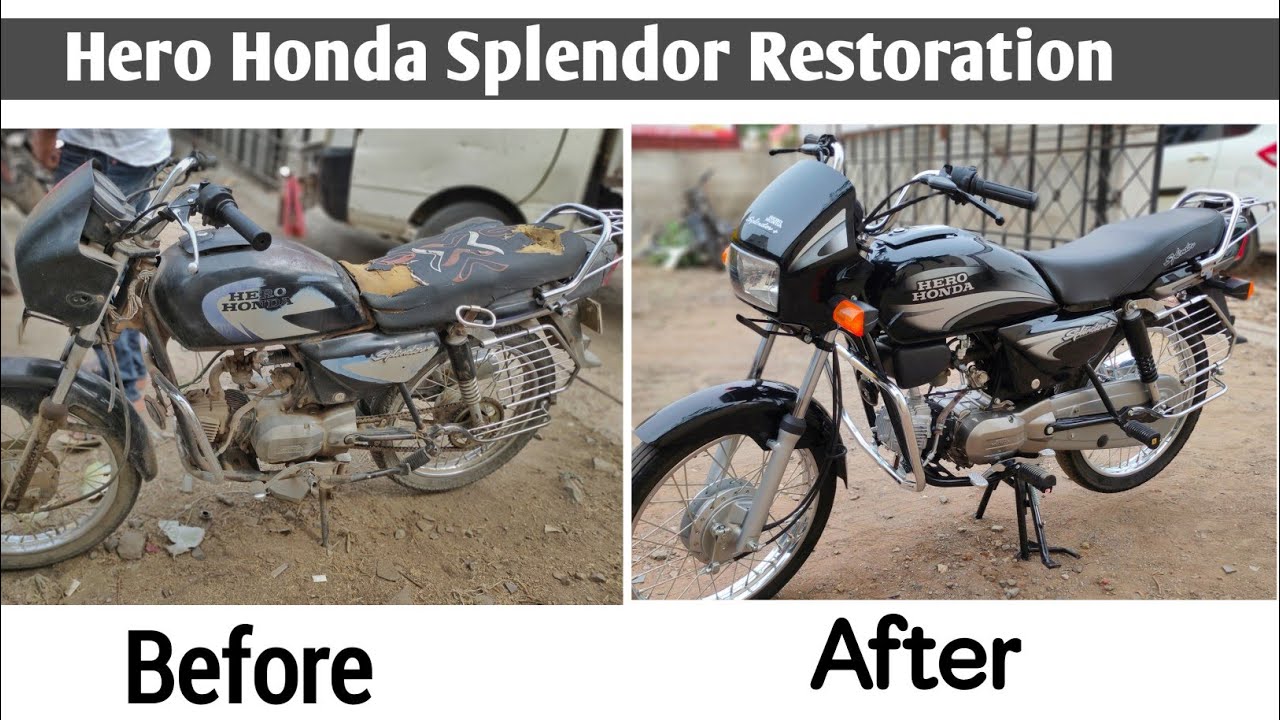 Hero Honda Splendor Painting & Modified // Bike Painting // Splendor ...