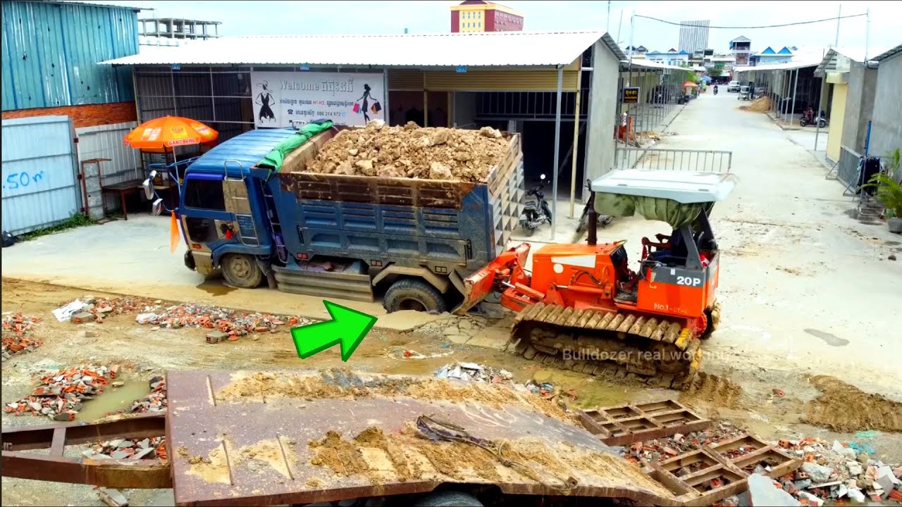 Incredible project!! start first Dump Truck 5ton Stucked Bulldozer ...