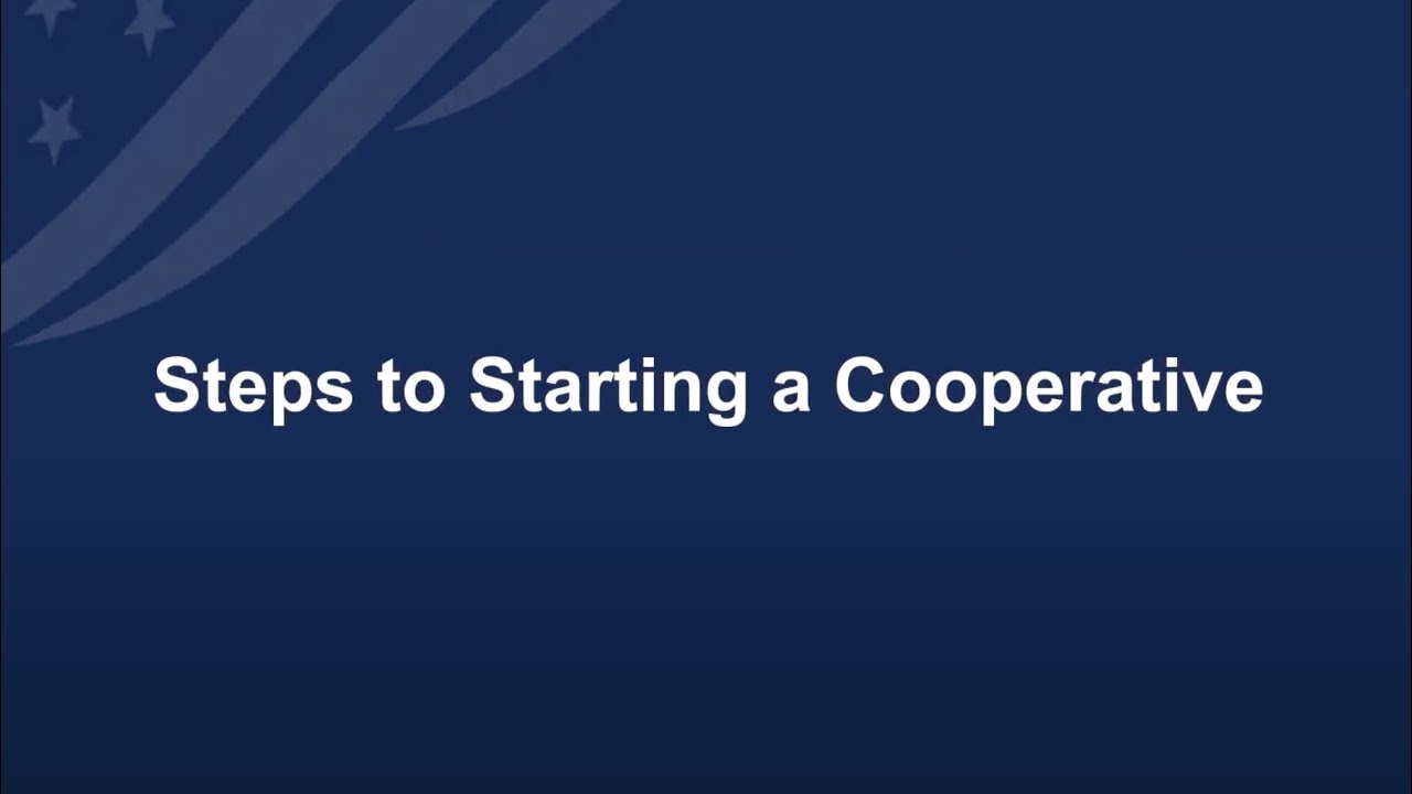 Steps to Starting a Cooperative - YouTube
