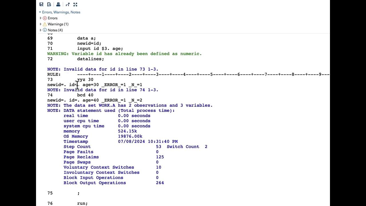 WARNING: Variable id has already been defined as numeric. - YouTube