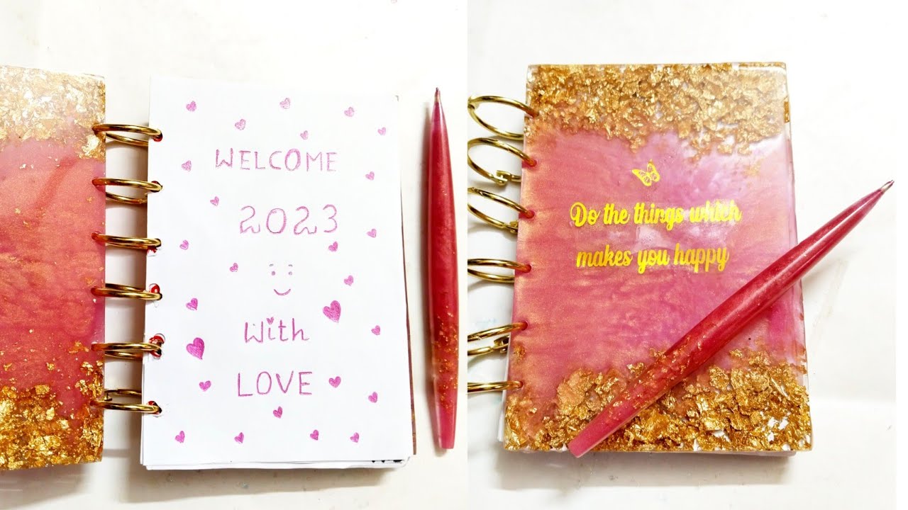 How to: Resin customised notebook/diary step by step tutorial in Tamil|resin arts for beginners ...