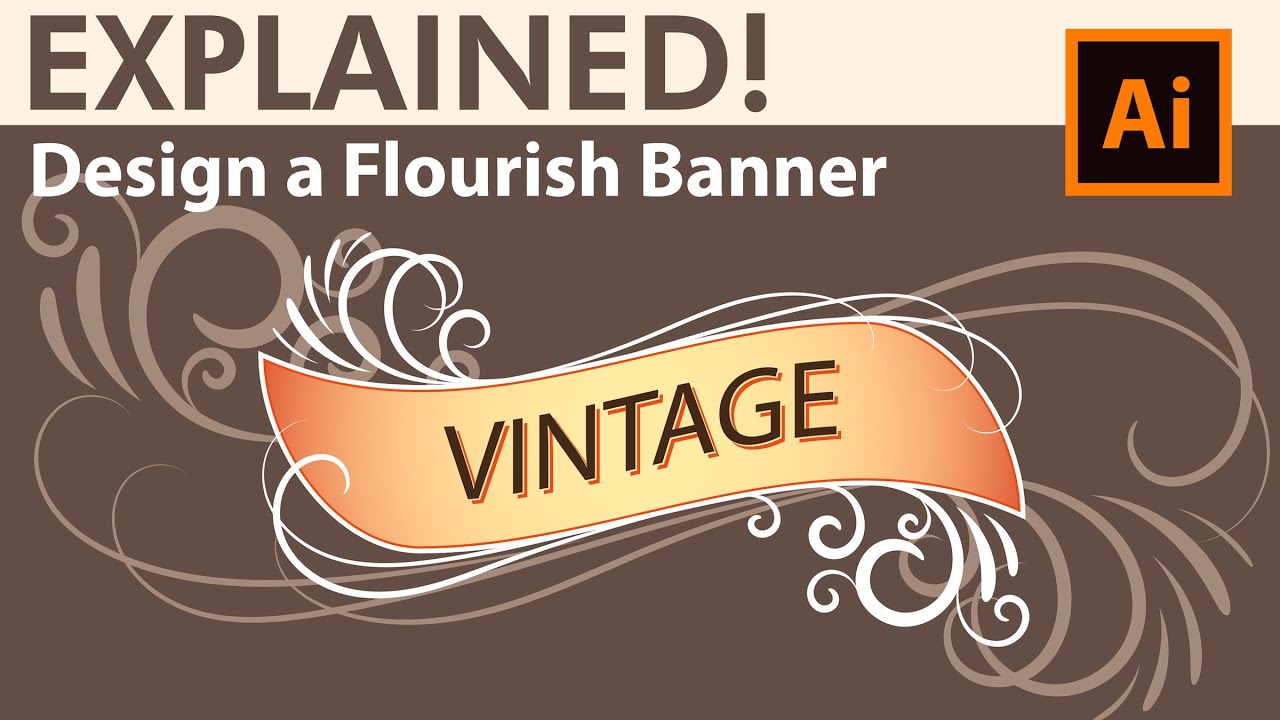 How to Design a Flourish Banner - Adobe Illustrator Tutorial - YouTube