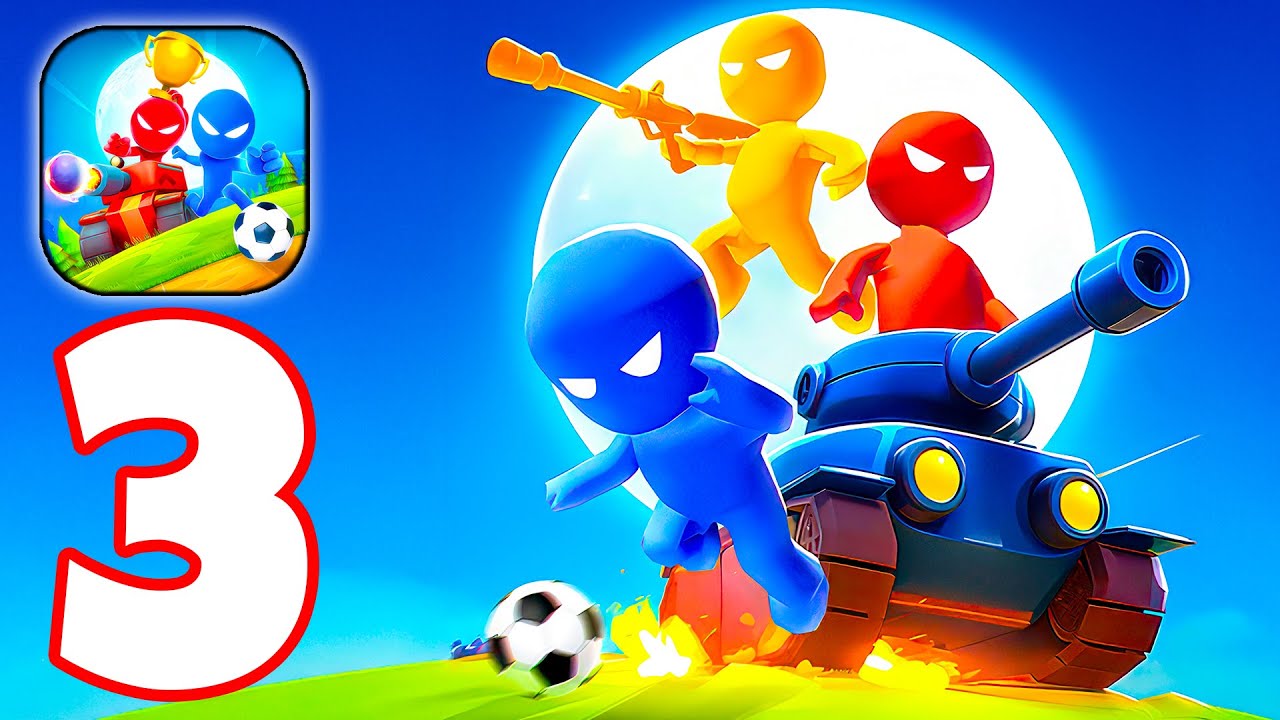 Stickman Party - Gameplay Part 3 Tournament Mode 1 2 3 4 Players Free ...