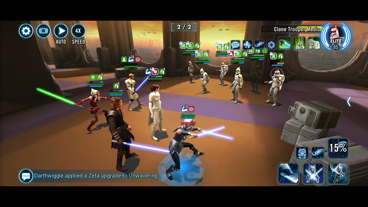 Swgoh - RotE - phase 1 Coruscant : Padme combat mission - YouTube