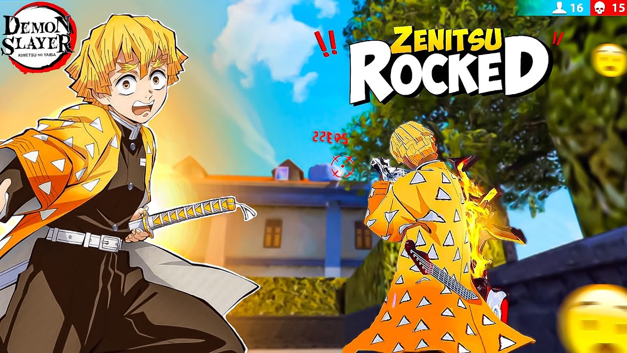Demon Slayer ZENITSU ⚡️ Solo Vs Squad 🤯 20 Kills Gameplay 🎯 Free Fire ...