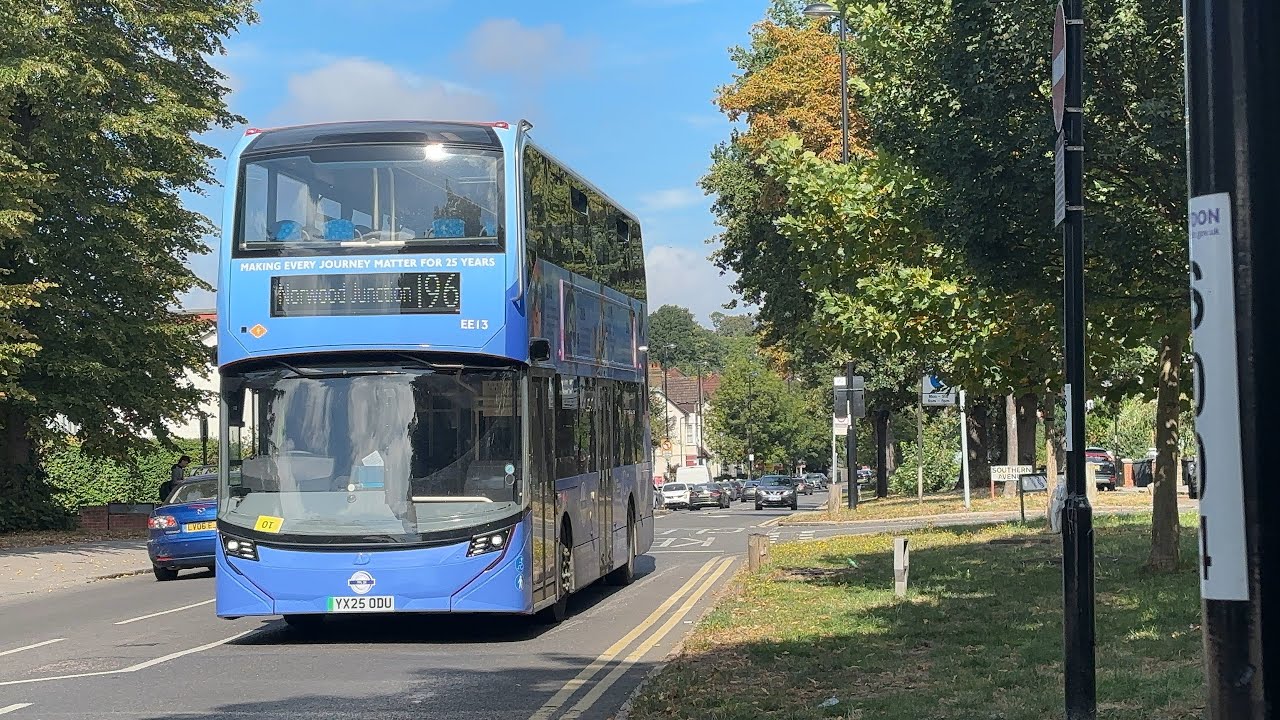 ADL Enviro400EV Arriva London EE13 YX25ODU Route 196 Norwood Junction ...