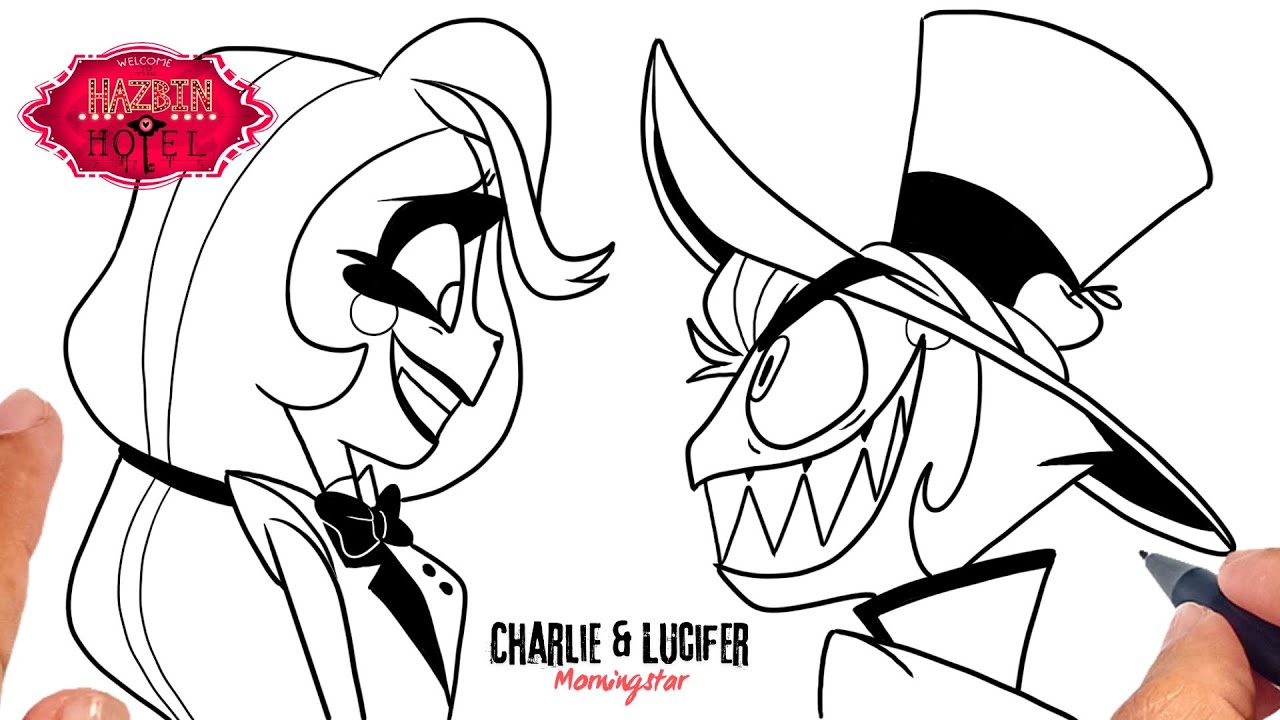How to draw Charlie and Lucifer Morningstar from Hazbin Hotel HELL S ...
