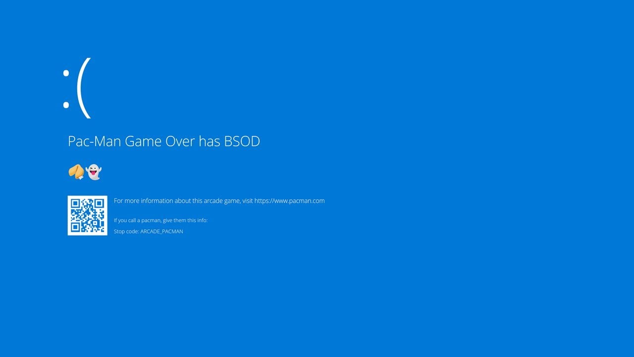 Pac-Man Game Over has BSOD - YouTube