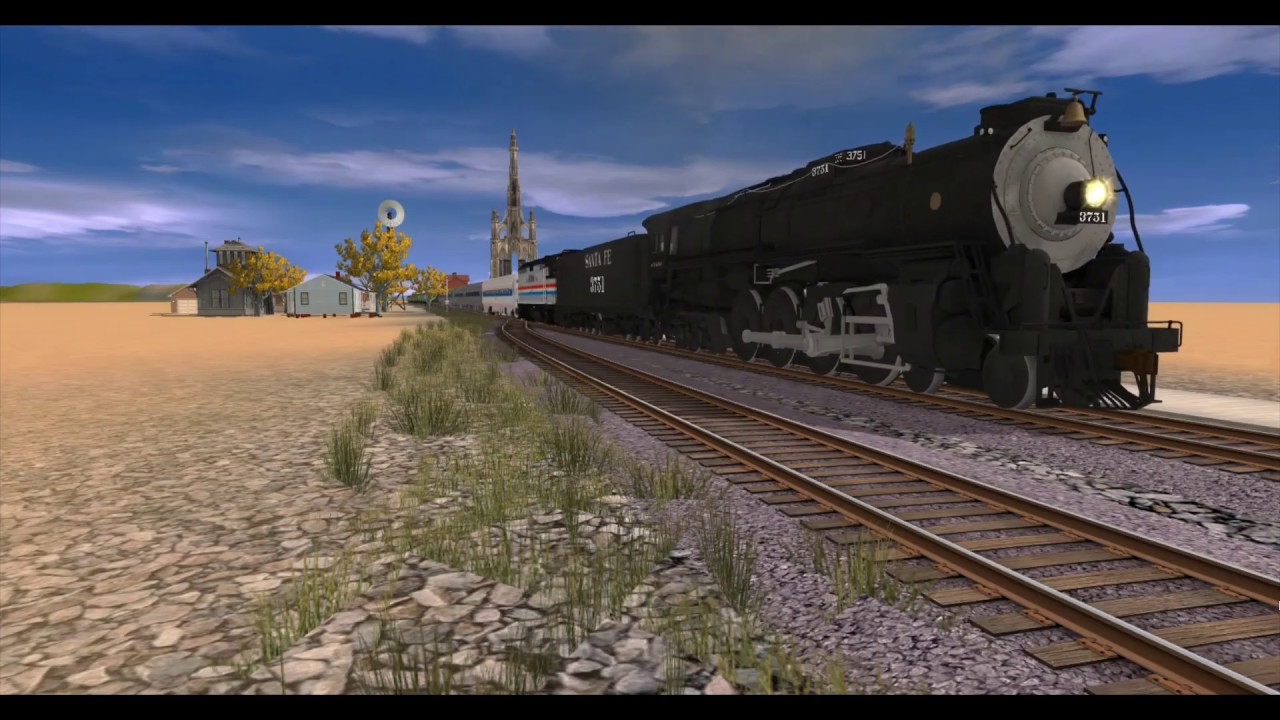 Trainz: Chasing Santa Fe 3751 Along The Surfline! - YouTube