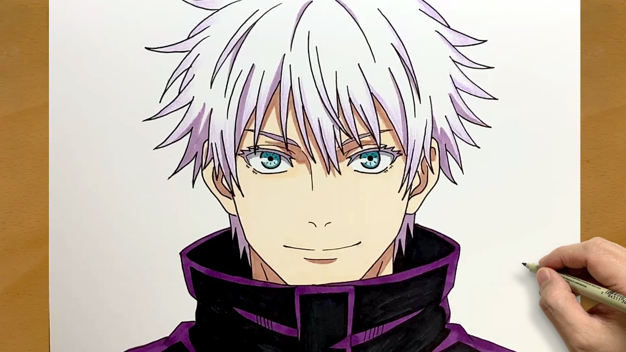 How to Draw GOJO SATORU (Jujutsu Kaisen) | Easy Step by Step Drawing ...