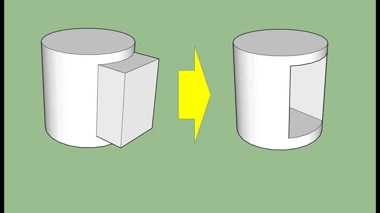 Sketchup subtract tool - YouTube