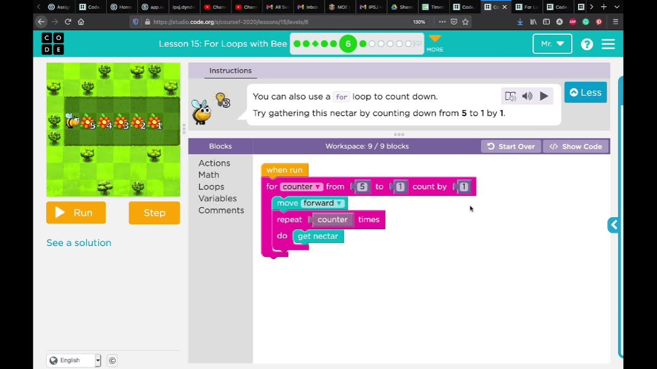 Lesson 15 | For Loops with Bee | Code.org - YouTube