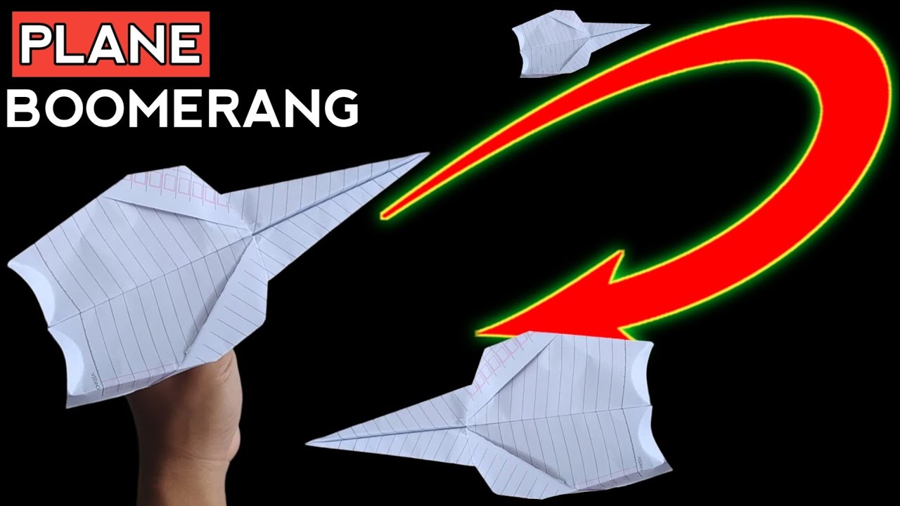 How To Make an Origami Airplane Boomerang - Origami Boomerang Plane ...