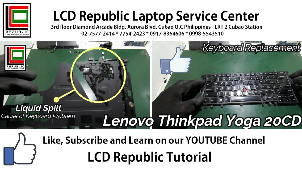 Lenovo Thinkpad Yoga 20CD Keyboard Replacement - YouTube