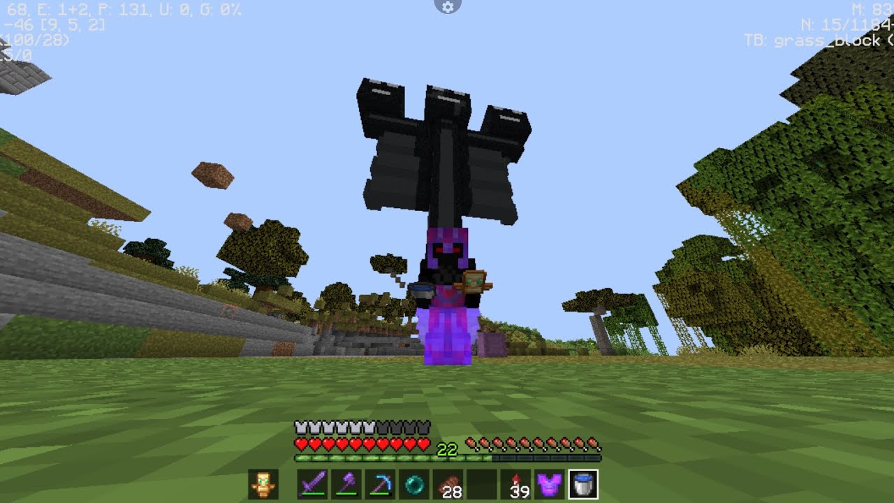 I build wither statue in minecraft - YouTube