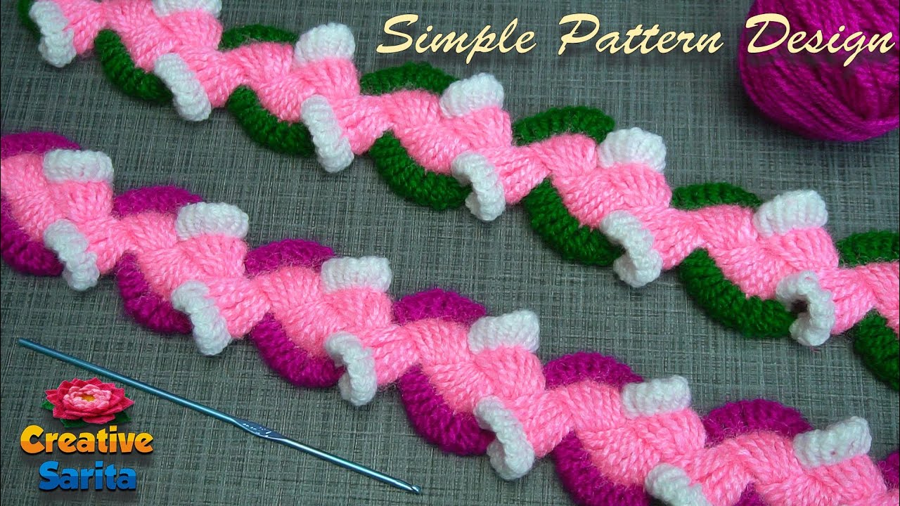 Easy and Simple pattern design | New Toran Patti | Woolen border ...