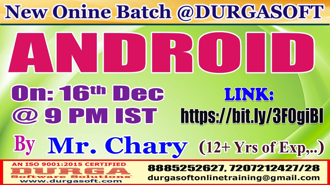 ANDROID Online Training @ DURGASOFT - YouTube