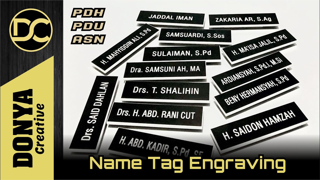 CARA MEMBUAT NAME TAG HITAM PUTIH GRAFIR DENGAN MESIN LASER CUTTING ...