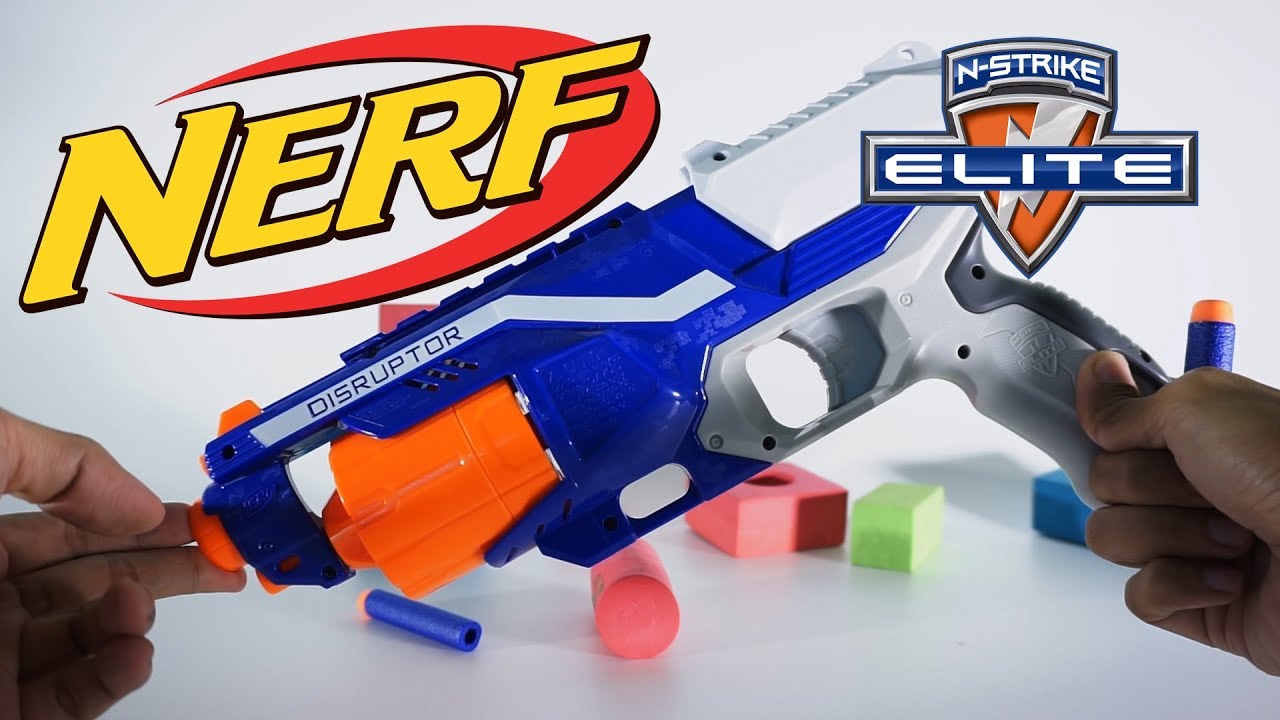 unboxing quick look review Nerf Disruptor Elite with 6 darts mods - YouTube