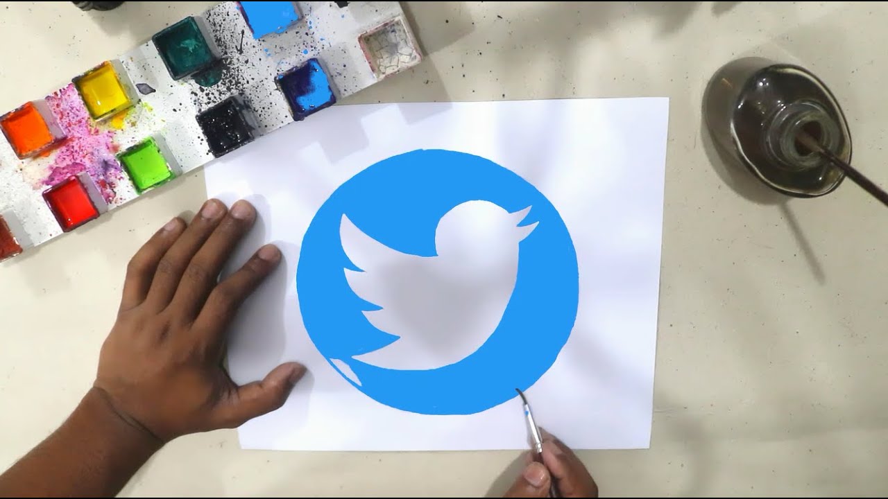 How to draw the Twitter logo - YouTube