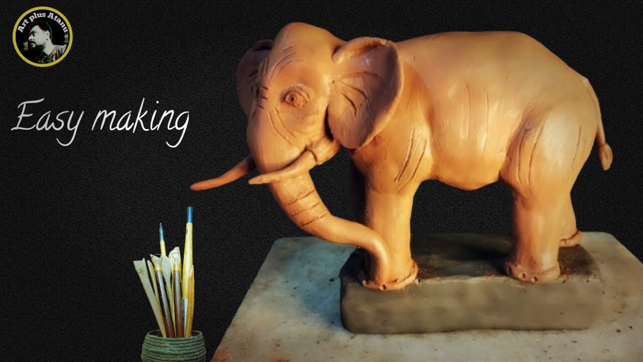 How to make clay elephant 🐘 mitti ka hathi banana / easy process making ...