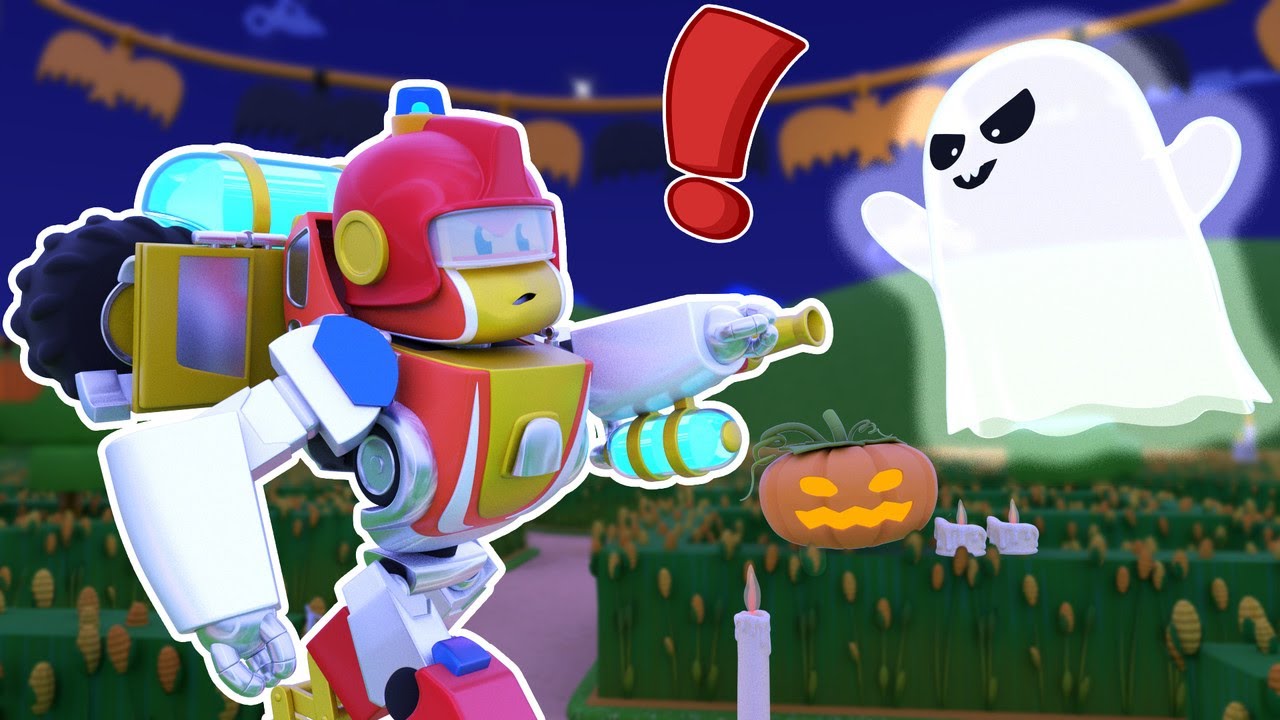 🦇HALLOWEEN🎃 Le ROBOT CAMION POMPIER VS FANTOME | A la rescousse du ...