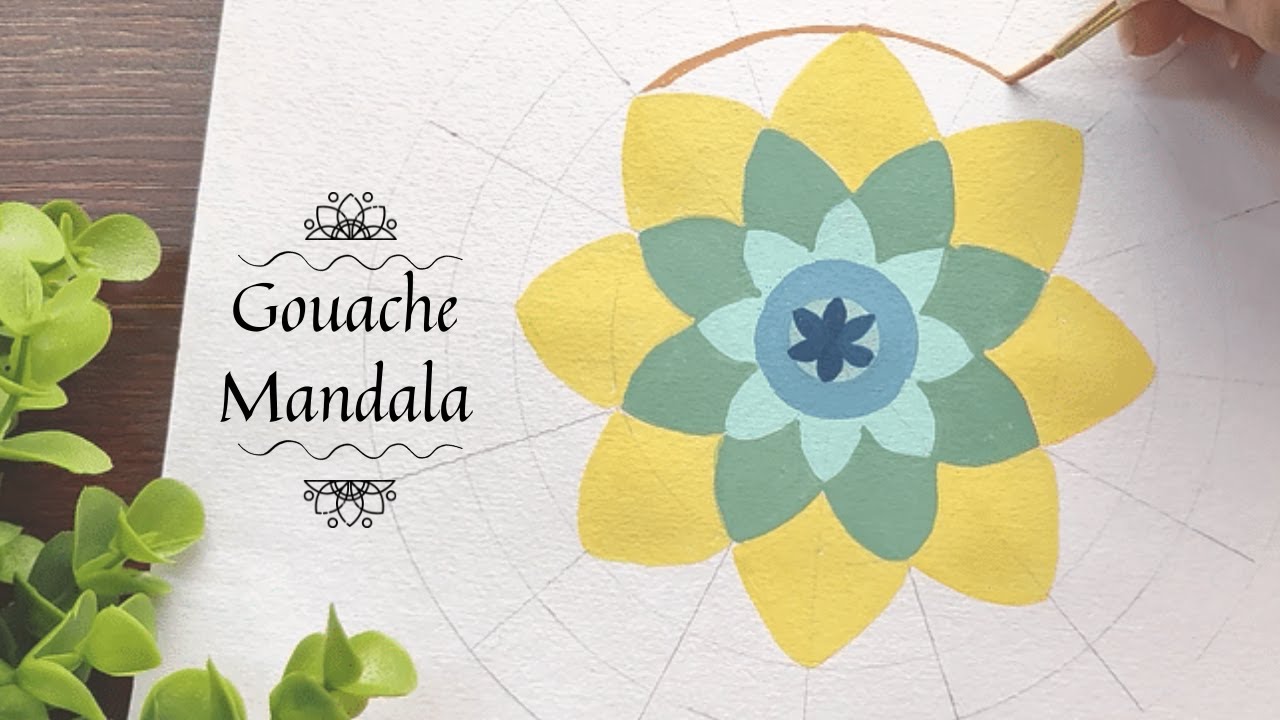 Soothing Painting Process of a Mandala using Gouache🪔Relaxing Art - YouTube