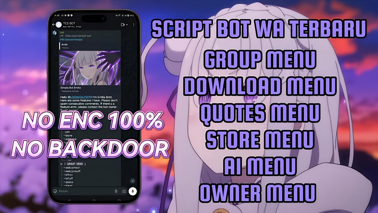 SC BOT WA TERBARU || PAIRING CODE || SIMPLE MENU || NO ENC || PLAY,HD ...