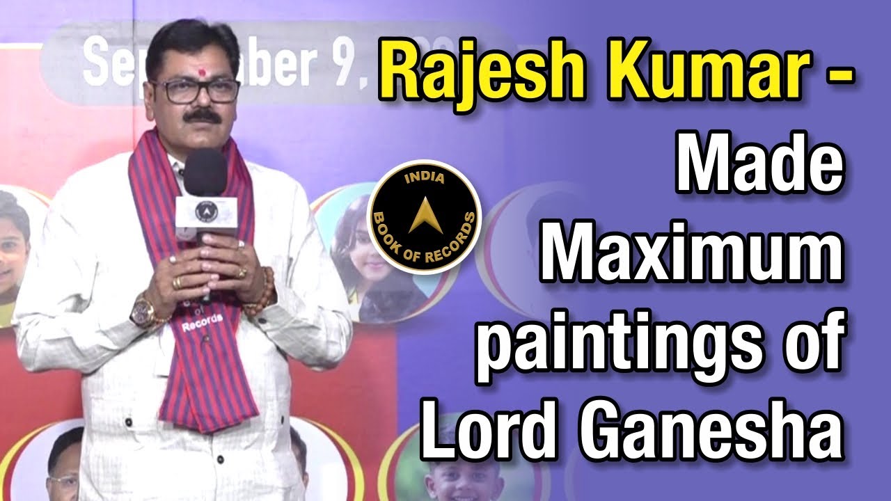 Rajesh Kumar - Made Maximum paintings of Lord Ganesha - YouTube