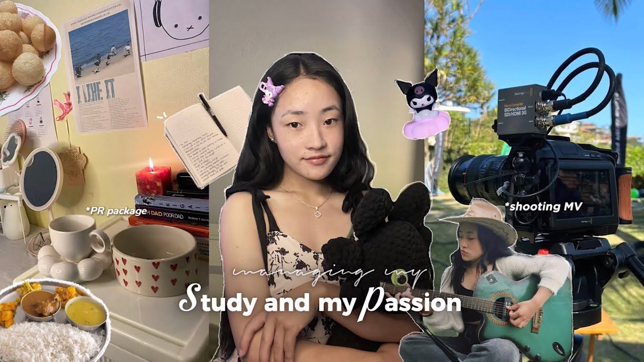 Managing my study and my passion 🍜music video BTS, study vlog, 🍡 ...