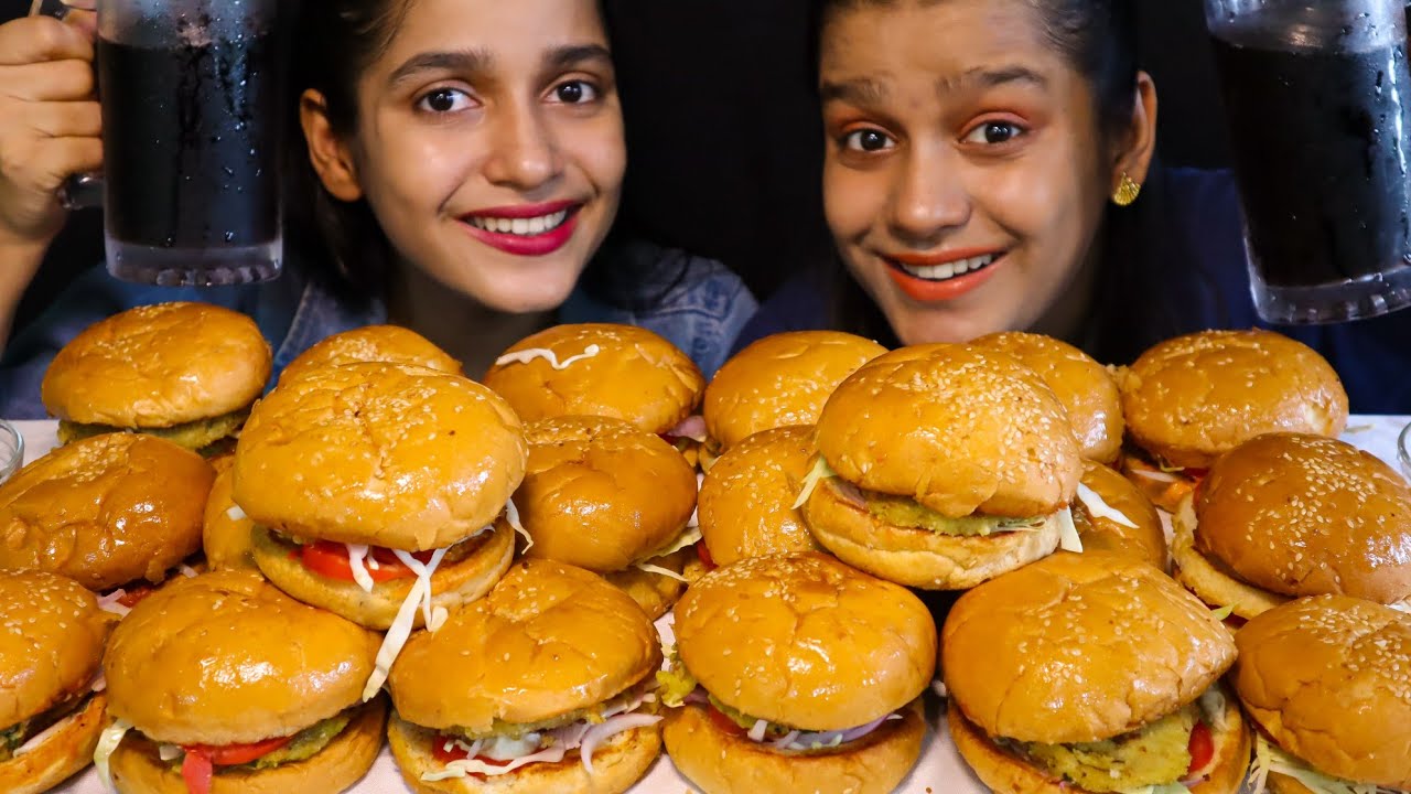 20 BURGER EATING CHALLENGE | VEG BURGER EATING CHALLENGE | UNLIMITED ...