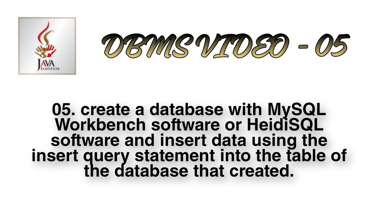 Dbms 5 Insert Data Using Insert Query Statement Into The Table Of The 8948