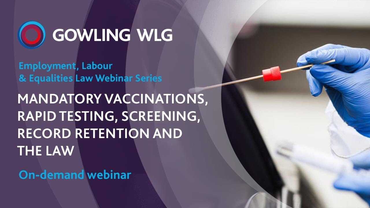 Mandatory vaccinations, rapid testing, screening, record retention and ...