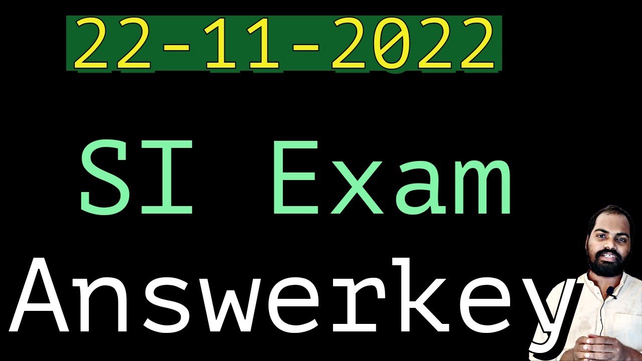 22-11-2022 | KPSC SI Exam Answerkey - YouTube