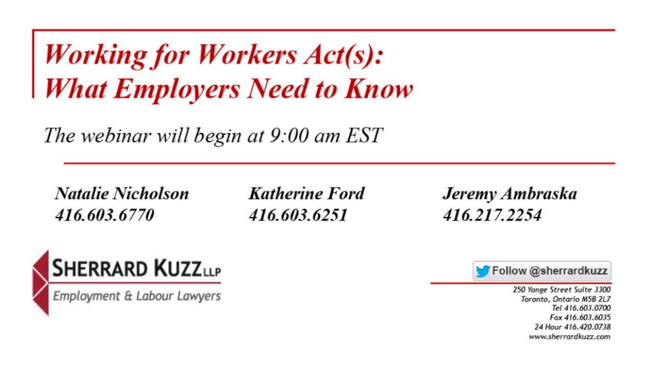 Working for Workers Act(s) - What Employers Need to Know - YouTube