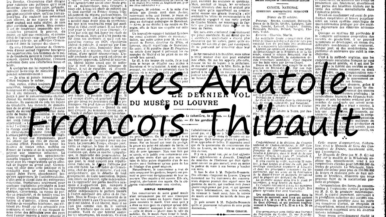 How to Pronounce Jacques Anatole Francois Thibault? - YouTube